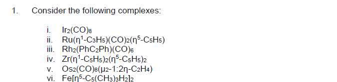 Solved draw the structure of complexes (i-vi) ﻿and describe | Chegg.com