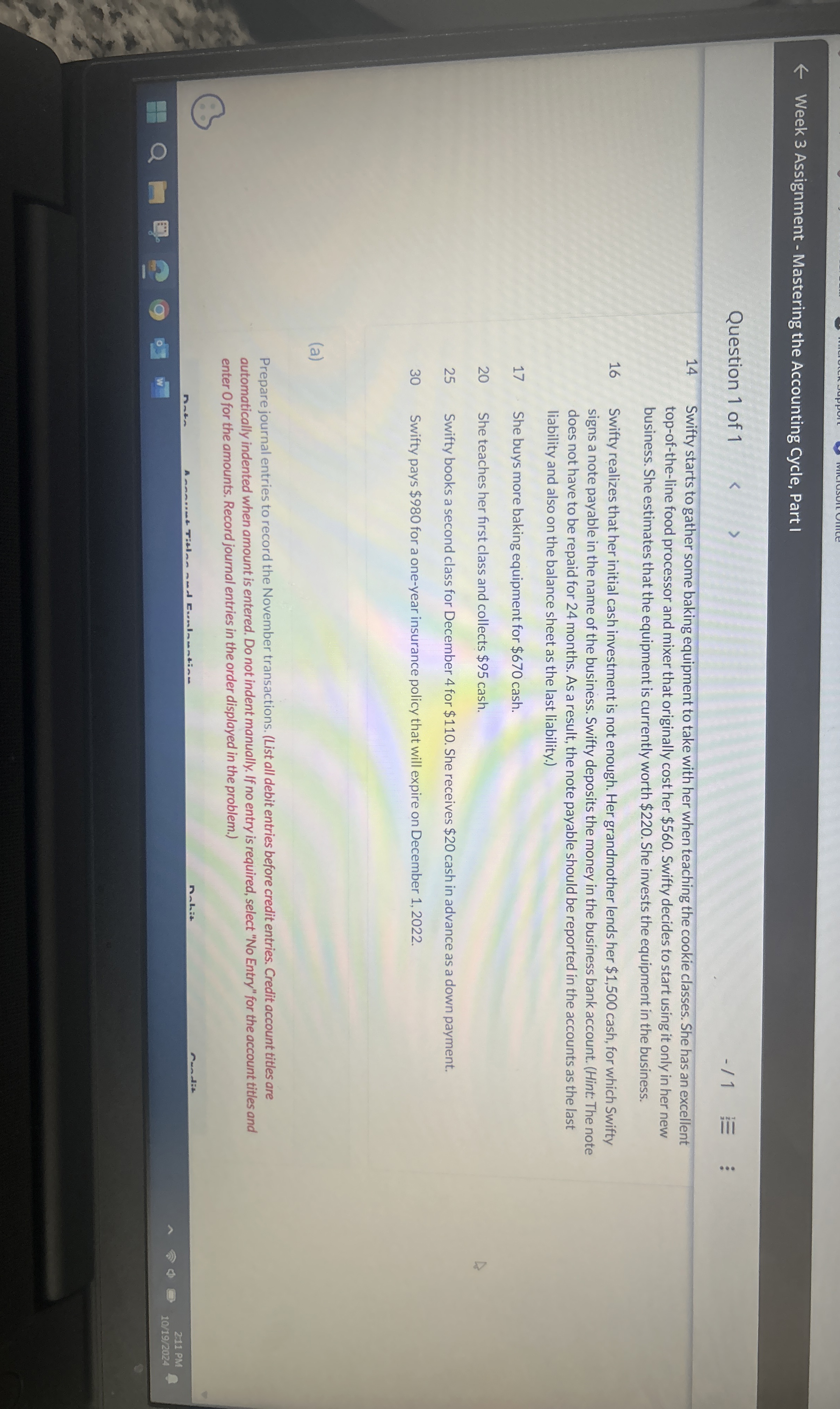 Solved Week 3 ﻿Assignment - ﻿Mastering the Accounting Cycle, | Chegg.com