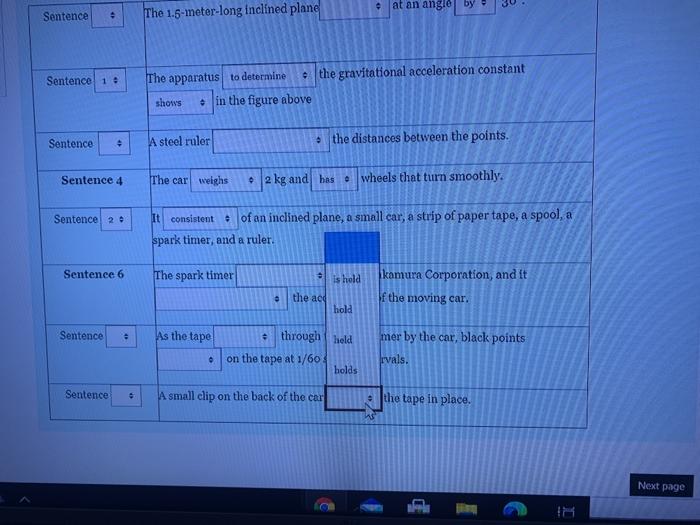 Solved Sentence 10 The apparatus to determine • the | Chegg.com