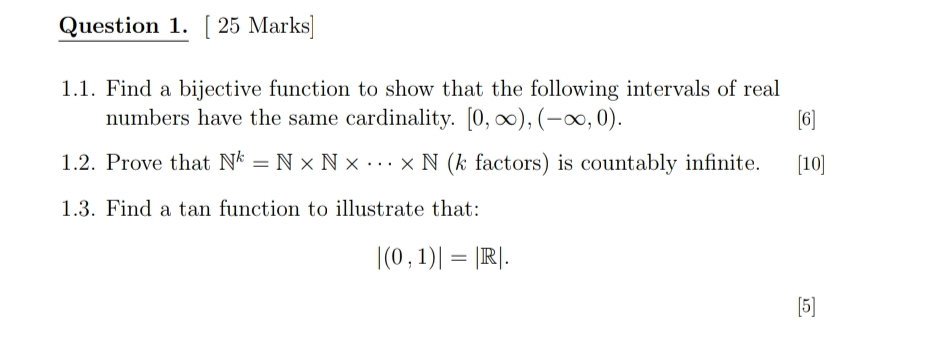 Solved Question 1. [ 25 ﻿Marks]1.1. ﻿Find a bijective | Chegg.com