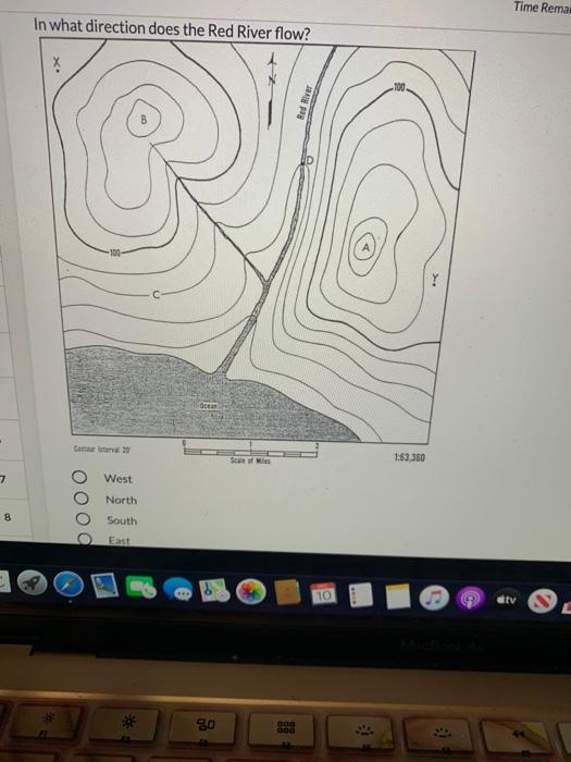 Solved Time Rema In what direction does the Red River flow? | Chegg.com