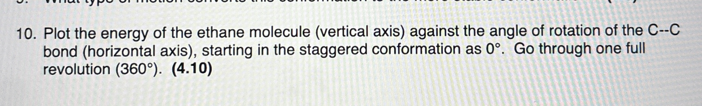 Solved Plot the energy of the ethane molecule (vertical | Chegg.com