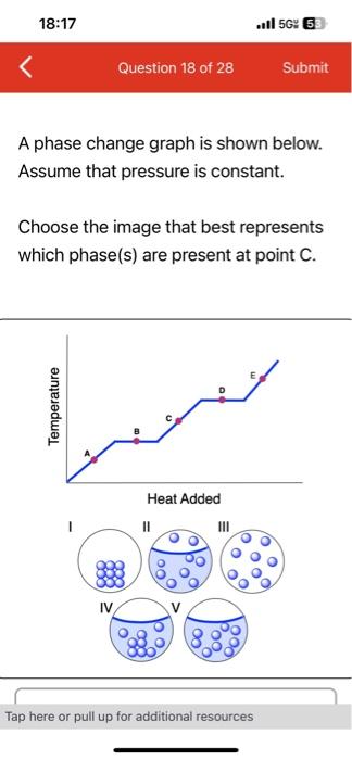 Solved A phase change graph is shown below. Assume that | Chegg.com