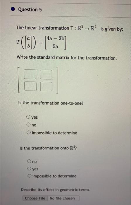 Solved The linear transformation T:R2→R2 is given by: | Chegg.com