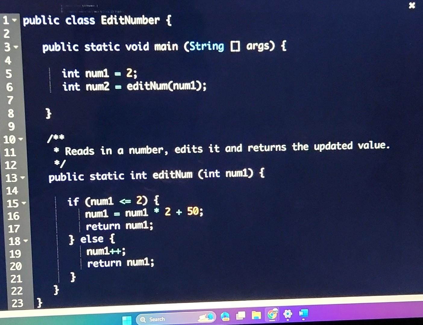 Solved what is the value of num1 in the main method after | Chegg.com