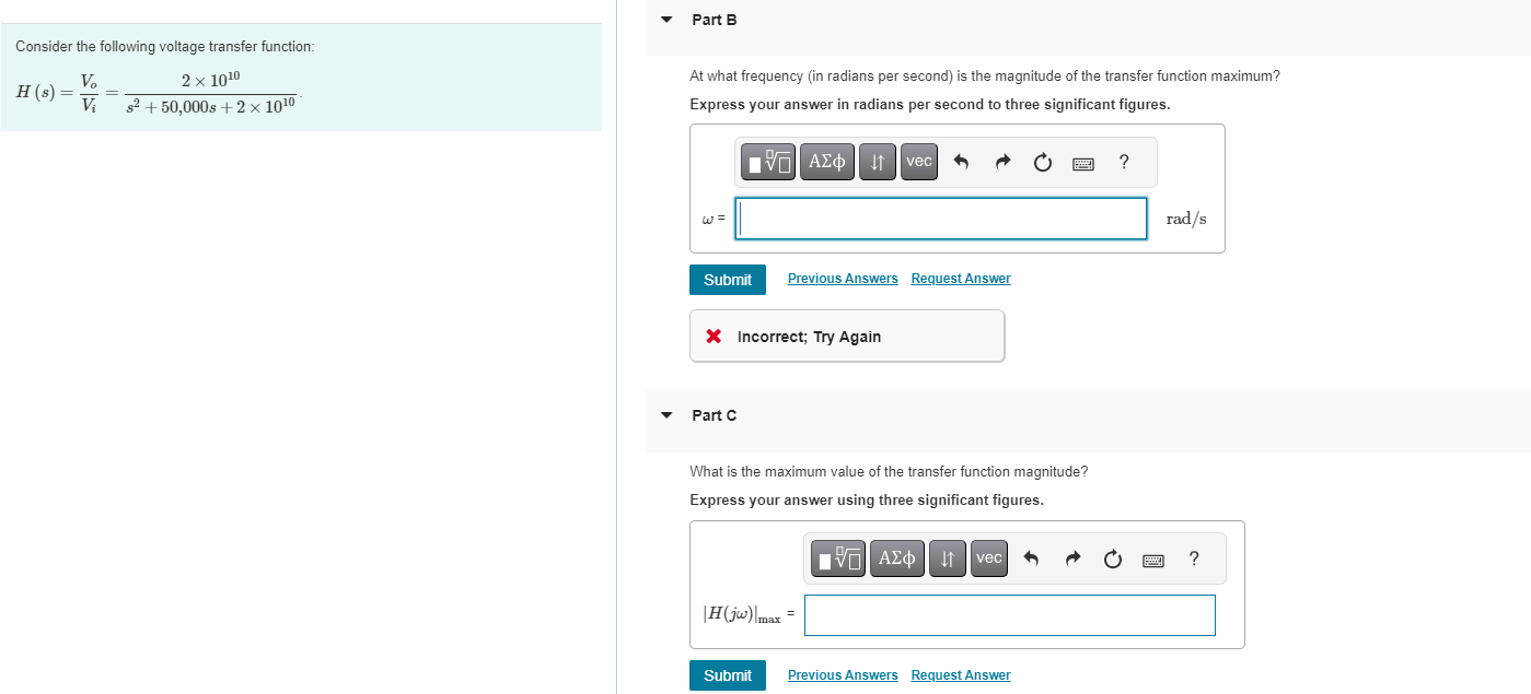 Solved Consider the following voltage transfer | Chegg.com
