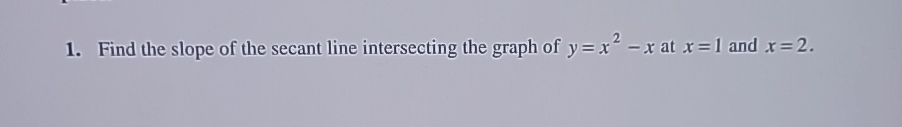 Solved Find the slope of the secant line intersecting the | Chegg.com