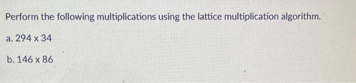 Solved Perform the following multiplications using the | Chegg.com
