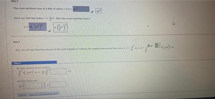 Solved Step 4 The cross-sectional area of a disk of radius | Chegg.com