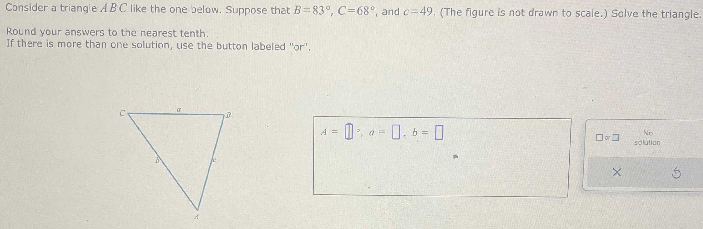 Solved Consider a triangle ABC like the one below. Suppose | Chegg.com