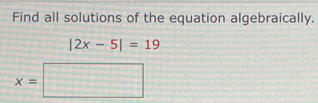 Solved Find all solutions of the equation | Chegg.com
