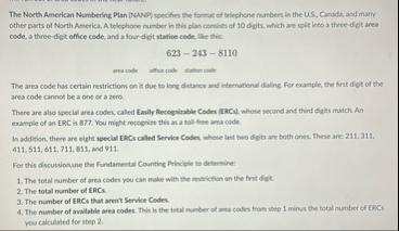 The North American Nambering Plan (NANP) ﻿specifies | Chegg.com