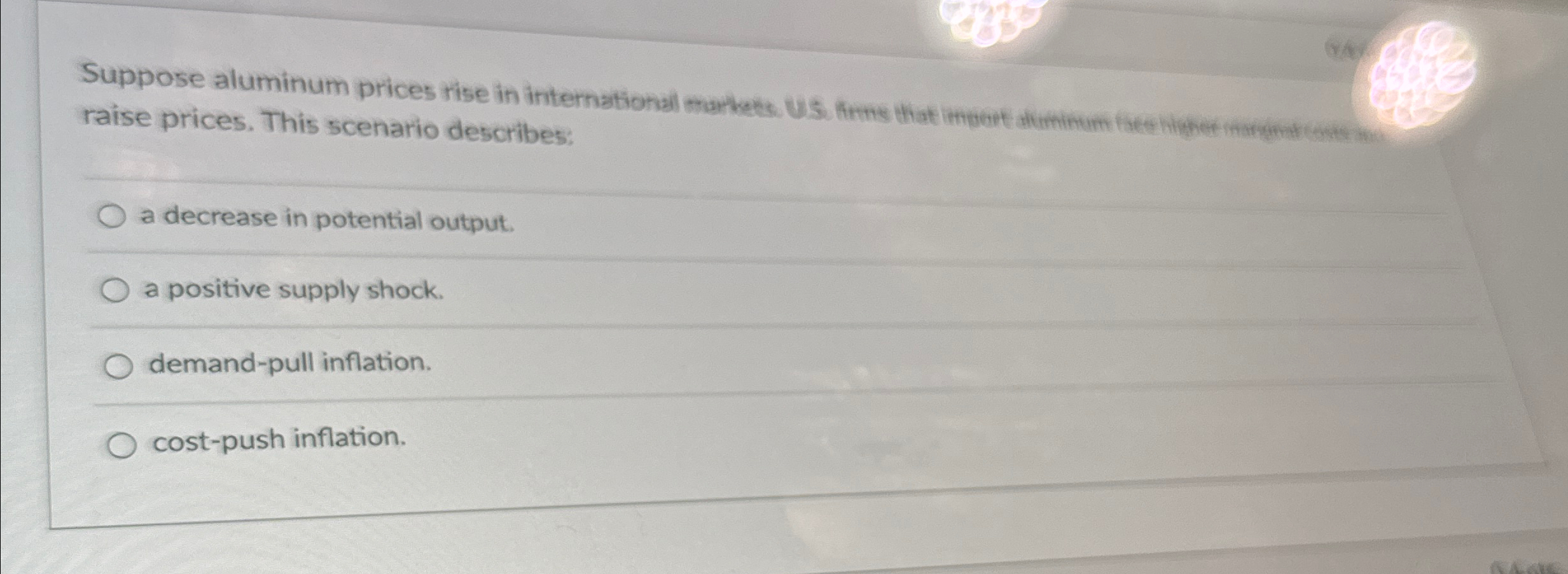 Solved raise prices. This scenario describes: q,a decrease | Chegg.com