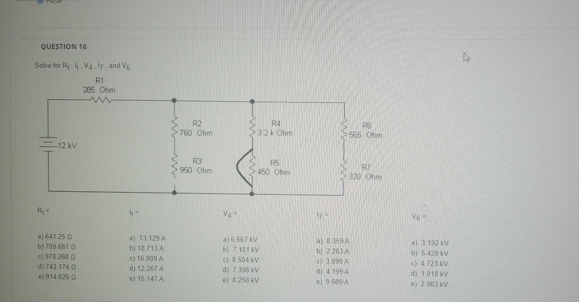 Solved Solve for Rt,It,V4,I7, and V6 | Chegg.com
