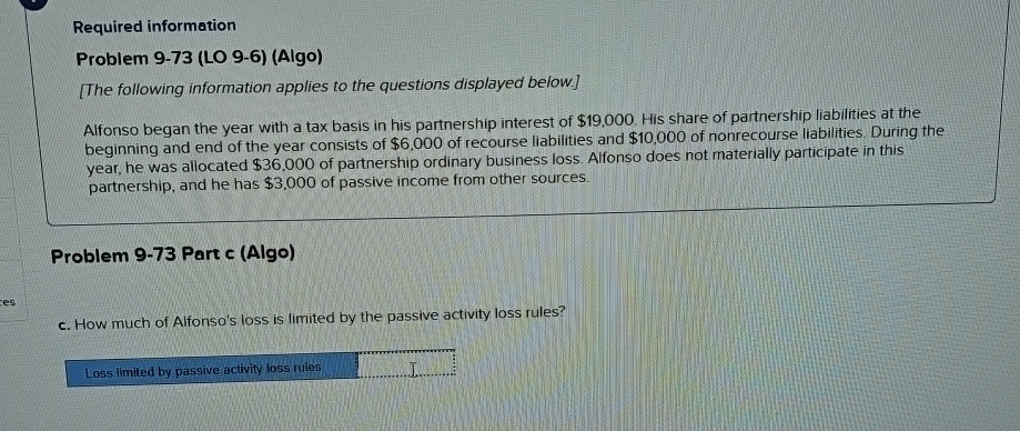 Solved Required informationProblem 9-73 (LO 9-6) (Algo)[The | Chegg.com