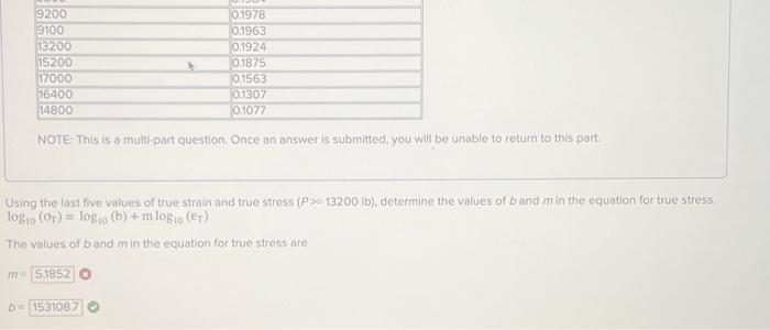 Solved Compute The True Stress And The Logarithmic Strain 