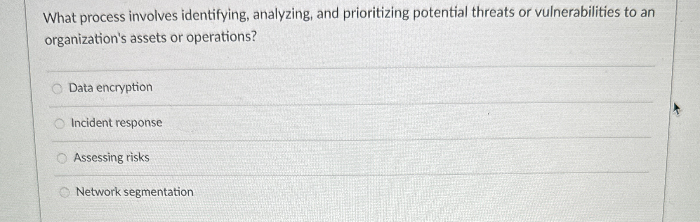 Solved What process involves identifying, analyzing, and | Chegg.com
