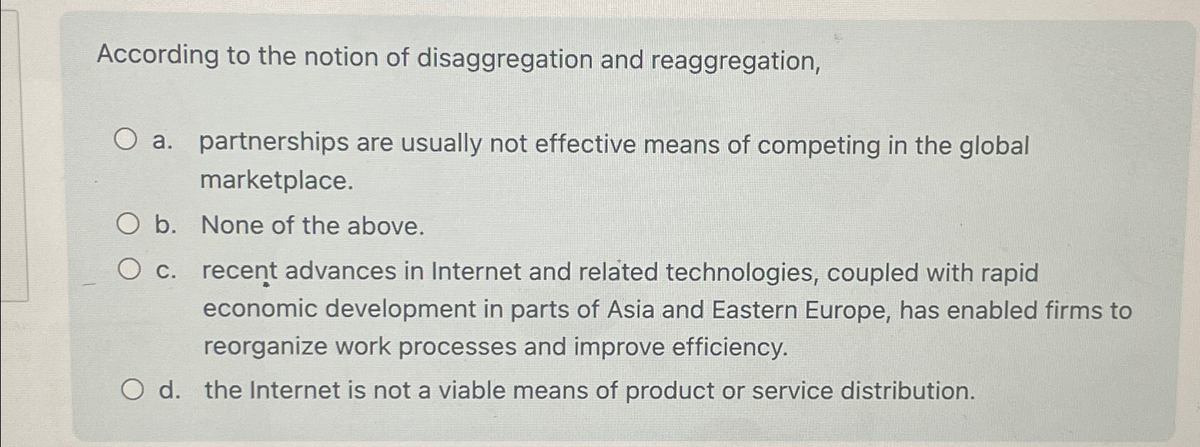 Solved According to the notion of disaggregation and | Chegg.com