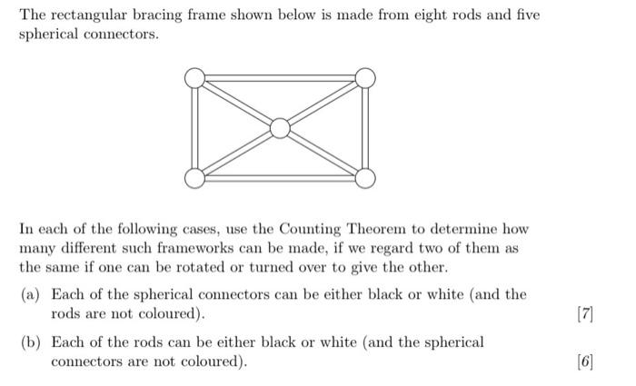 Solved The rectangular bracing frame shown below is made | Chegg.com