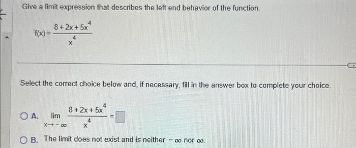 Solved Give a limit expression that describes the left end | Chegg.com