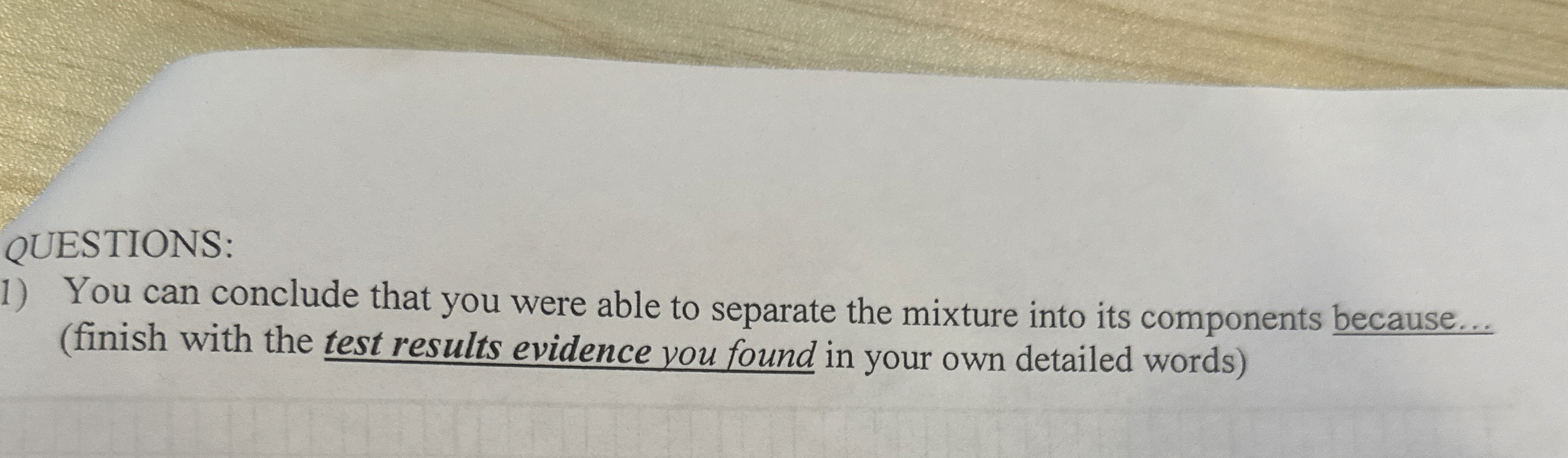 Solved QUESTIONS:You can conclude that you were able to | Chegg.com