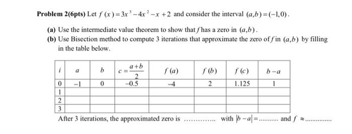 Solved roblem 2(6pts) Let f(x)=3x3−4x2−x+2 and consider the | Chegg.com Solved roblem 2(6pts) Let f(x)=3x3−4x2−x+2 and consider the | Chegg.com