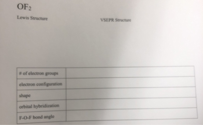 Solved Experiment 11 H202 Lewis Structure VSEPR Structure # | Chegg.com