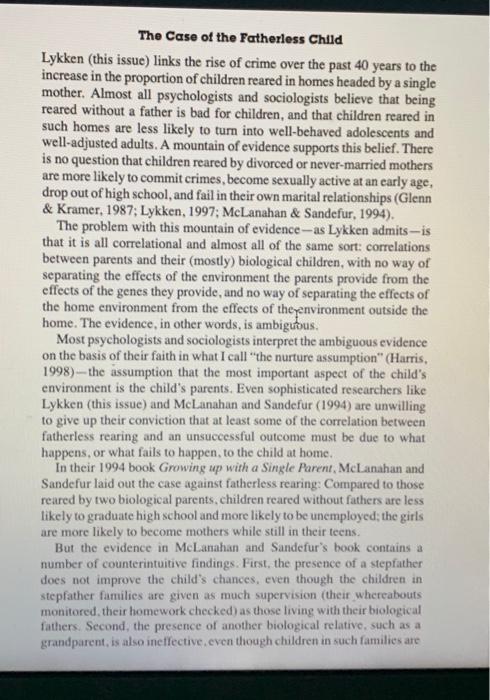 ABSTRACT Lykken's proposal that people should be | Chegg.com
