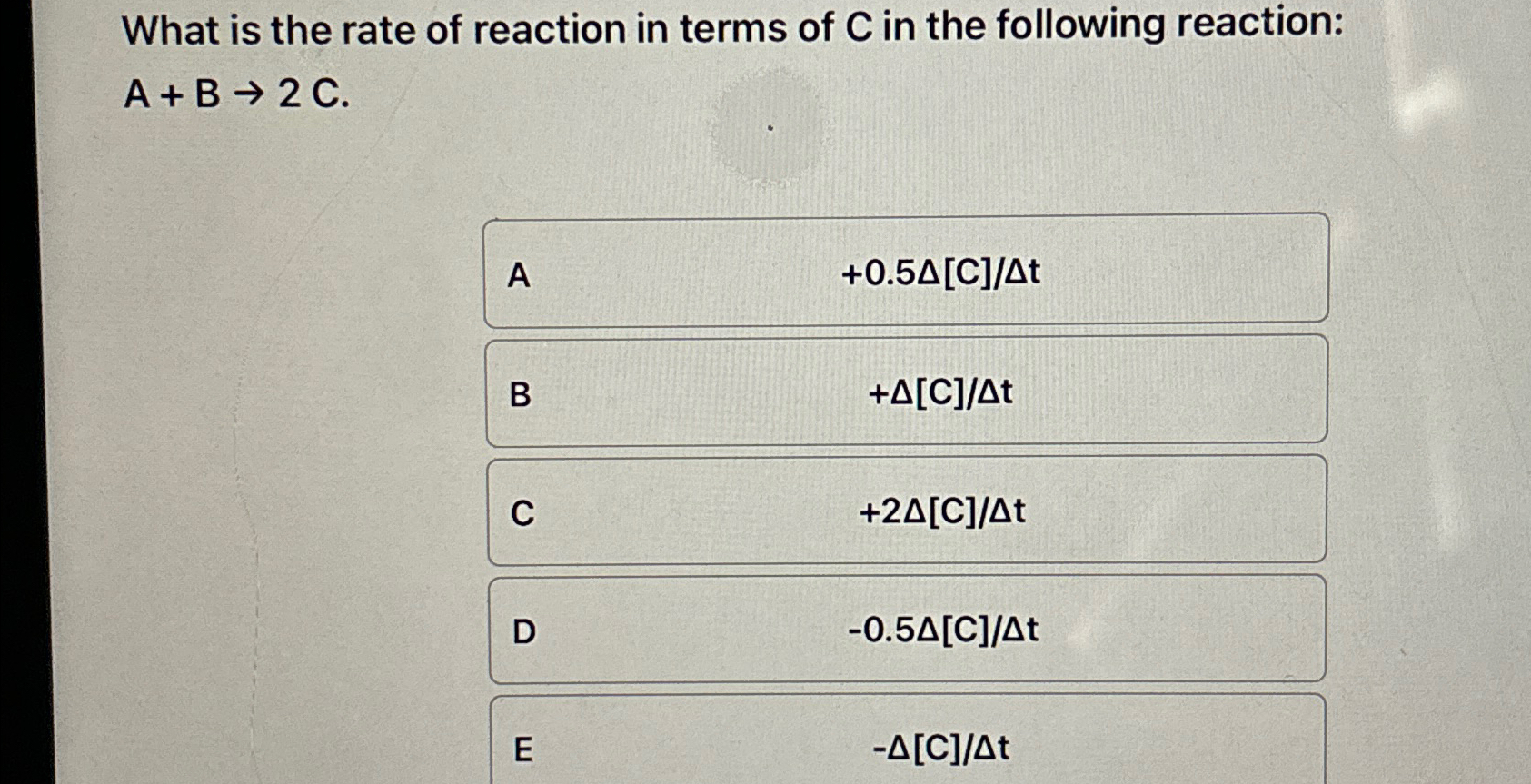 Solved What is the rate of reaction in terms of C ﻿in the | Chegg.com