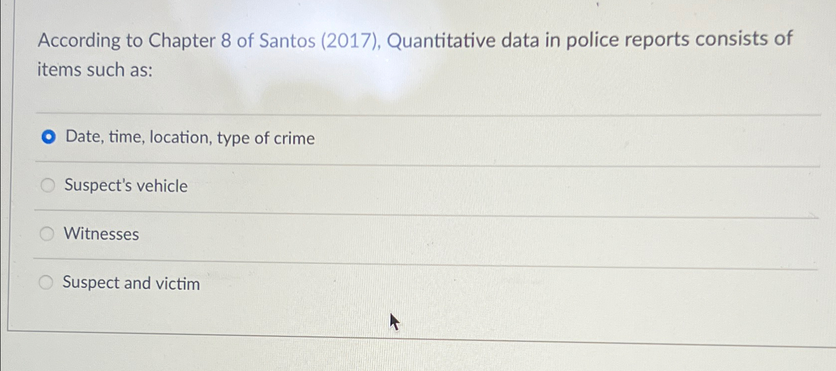 Solved According to Chapter 8 ﻿of Santos (2017), | Chegg.com