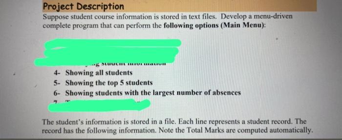 Solved Project Description Suppose student course | Chegg.com
