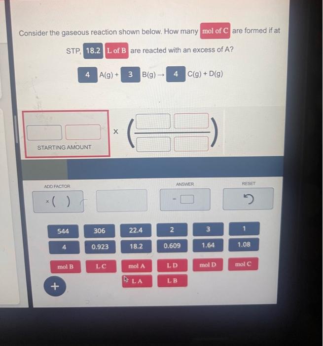 Solved Consider the gaseous reaction shown below. How many | Chegg.com