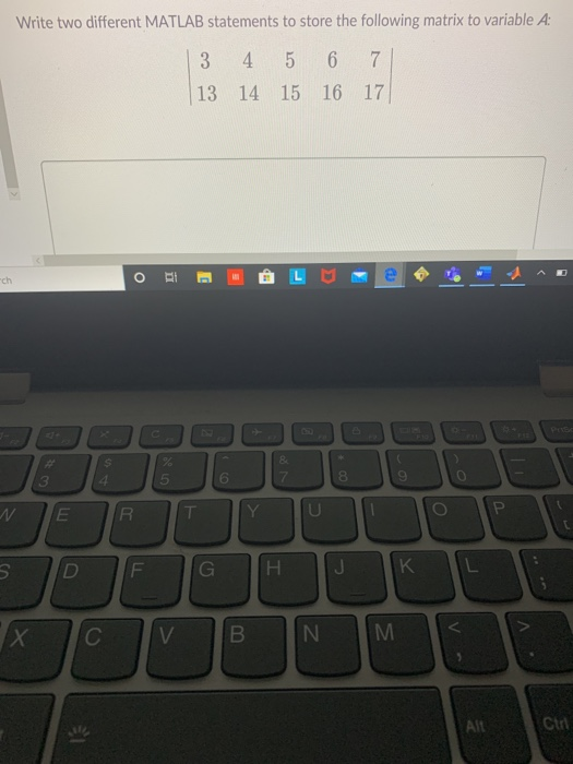Solved Write two different MATLAB statements to store the | Chegg.com