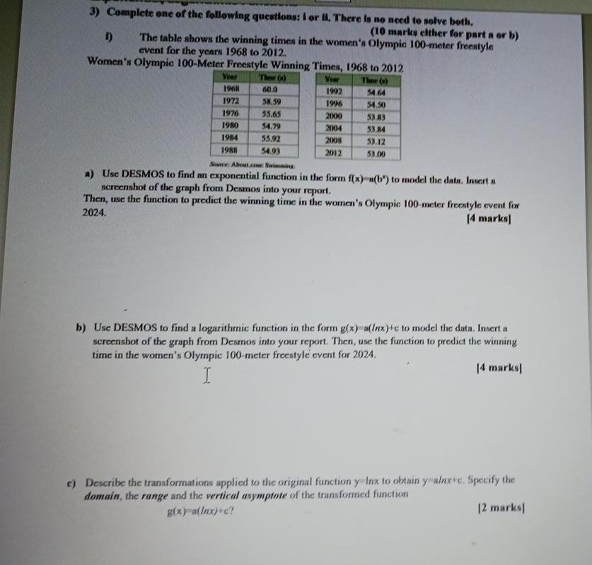 Solved Complete onc of the following questions: I or II, | Chegg.com