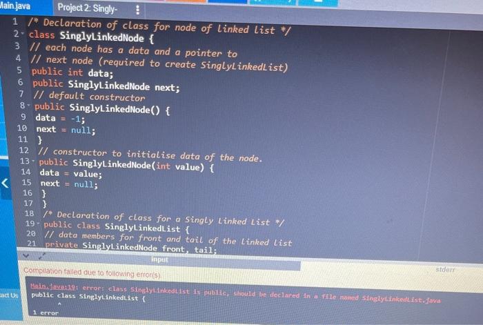 Solved In this code, the compilation failed due to the | Chegg.com