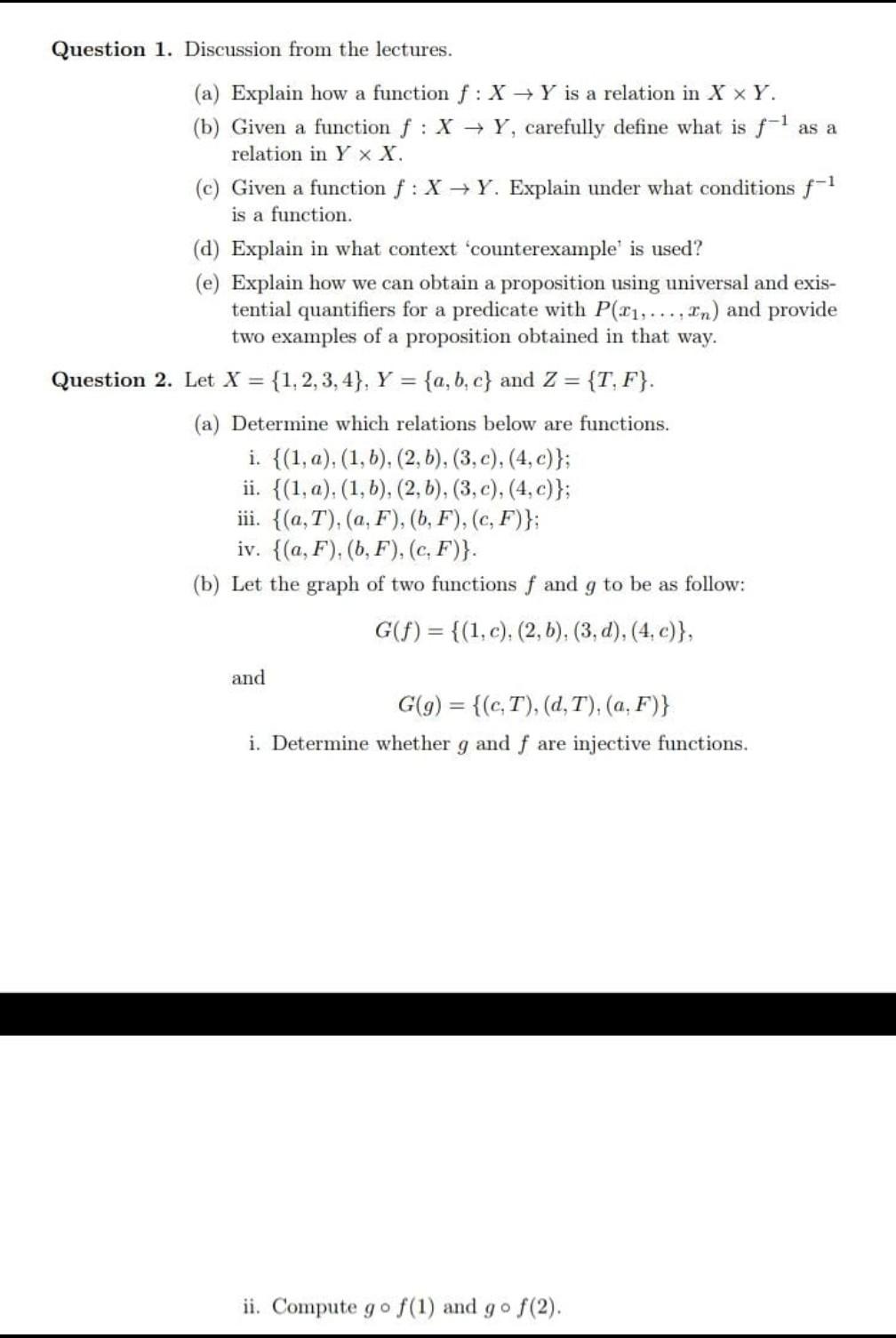 Solved Question 1. Discussion from the lectures. (a) Explain | Chegg.com