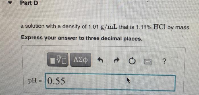 a solution with a density of 1.01 g/mL that is | Chegg.com