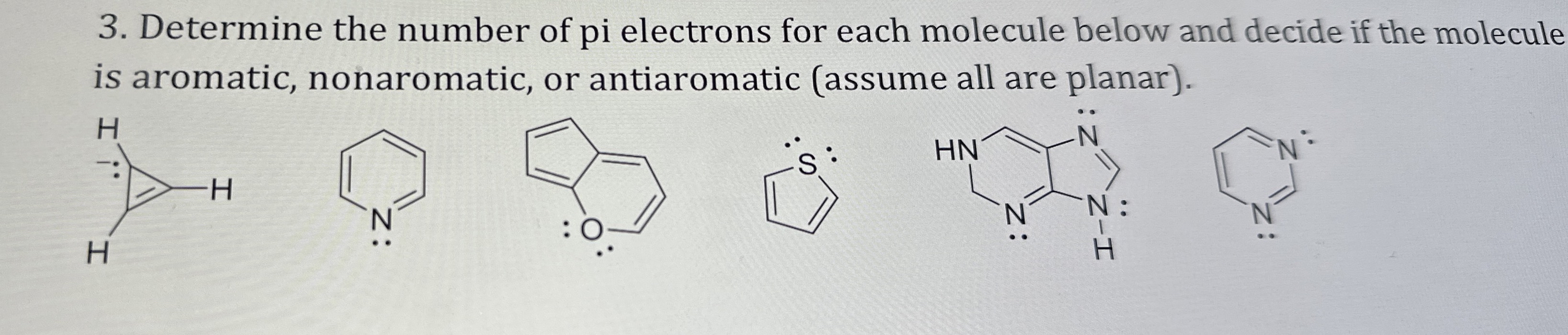 Solved Determine the number of pi electrons for each | Chegg.com