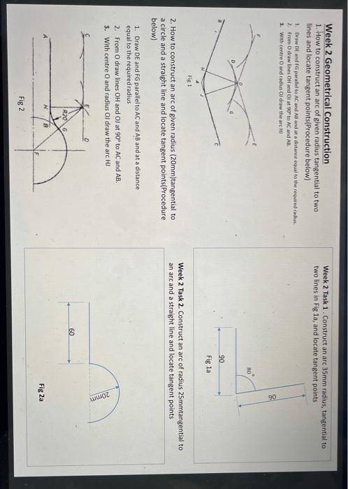 Solved Week 2 Task 1. Construct an arc 35mm radius, | Chegg.com