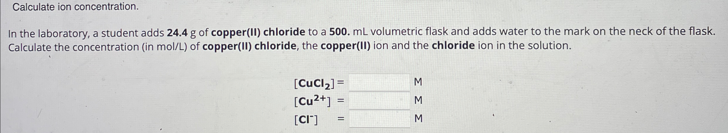 Calculate ion concentration.In the laboratory, a | Chegg.com