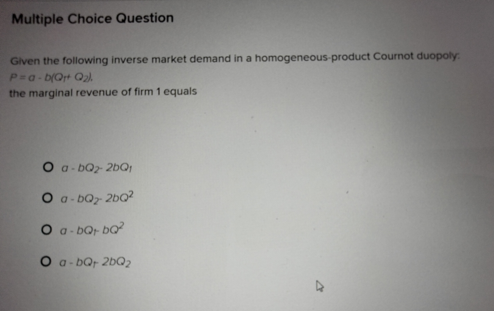Solved Multiple Choice QuestionGiven the following inverse | Chegg.com