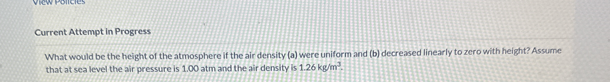 Solved Current Attempt in ProgressWhat would be the height | Chegg.com