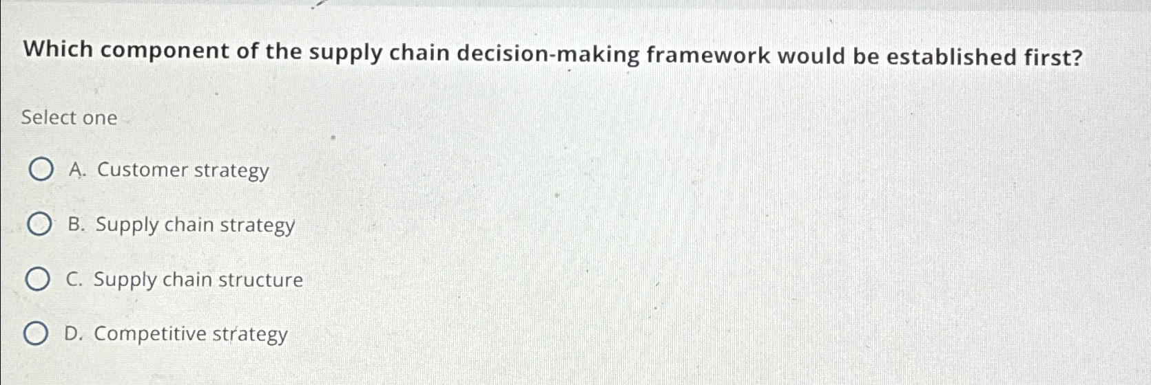 Solved Which component of the supply chain decision-making | Chegg.com