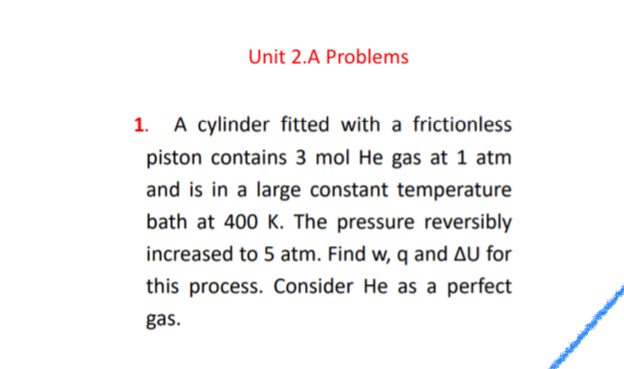 Solved Unit 2.A ProblemsA cylinder fitted with a | Chegg.com