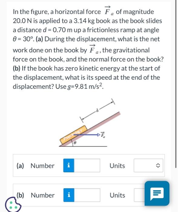Solved In the figure, a horizontal force Fa of magnitude | Chegg.com