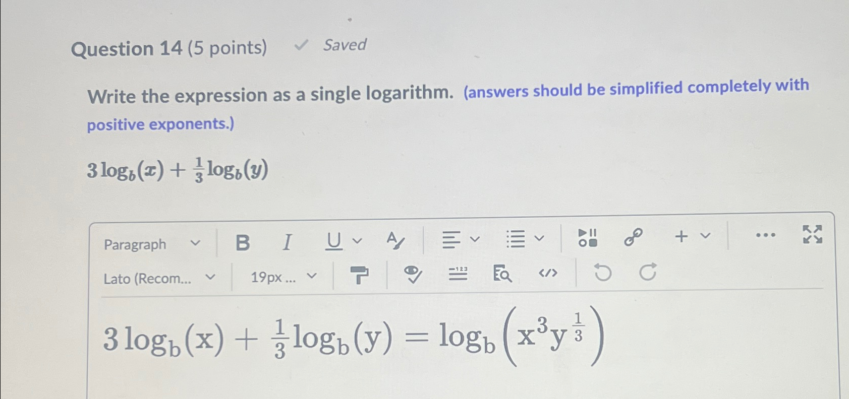 Solved Question 14 (5 ﻿points) ﻿SavedWrite the expression | Chegg.com