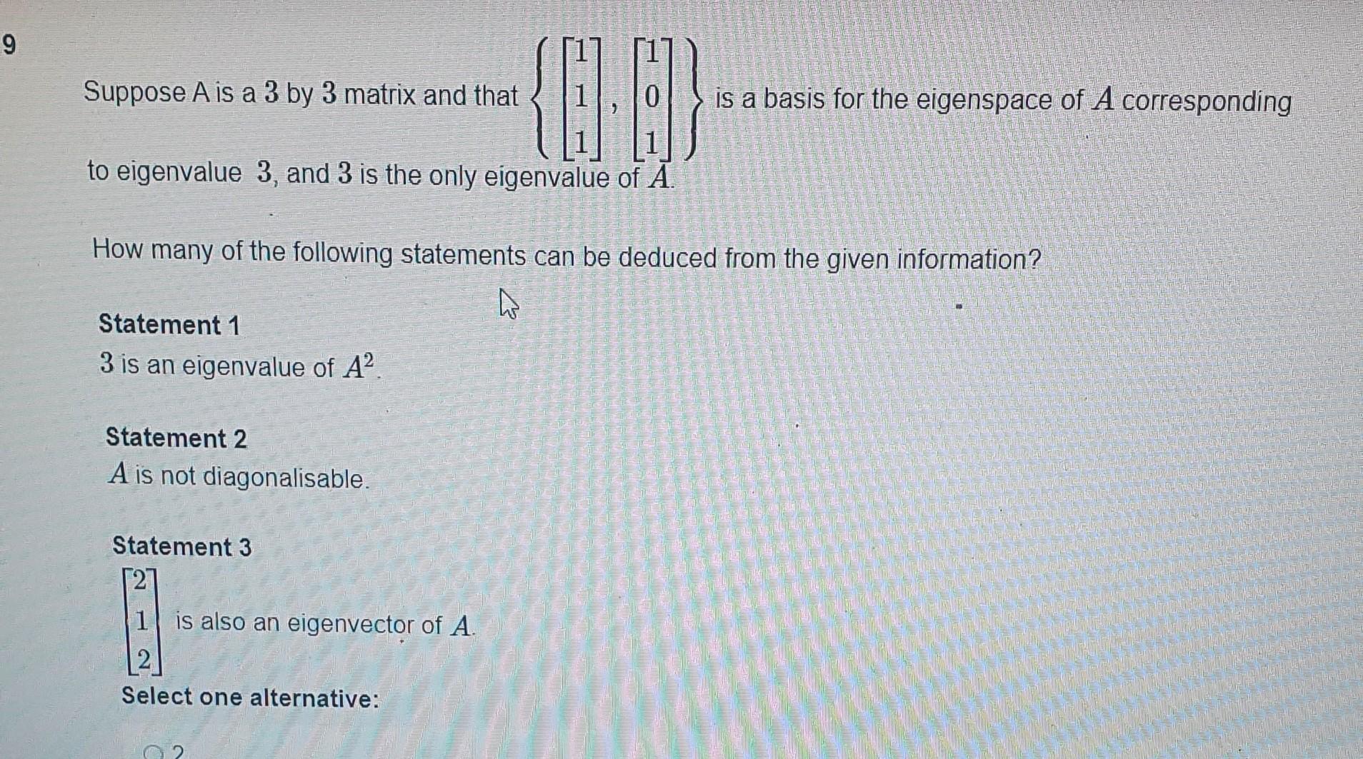 Solved Suppose A is a 3 by 3 matrix and that | Chegg.com