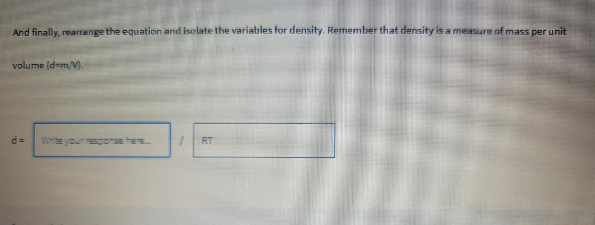 Solved Solve the ideal gas equation for both molar mass (MM) | Chegg.com