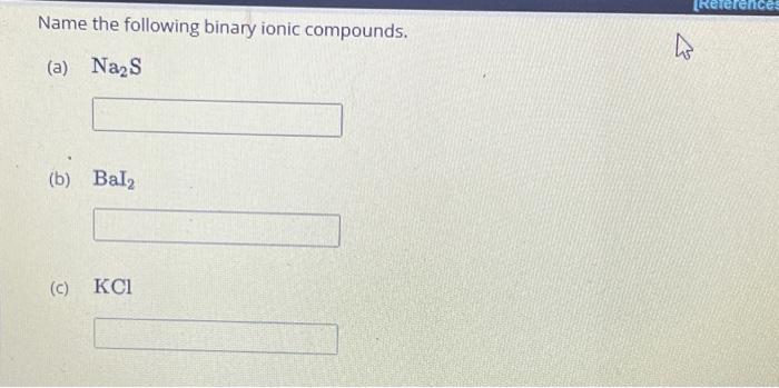 Solved Name the following binary ionic compounds. | Chegg.com