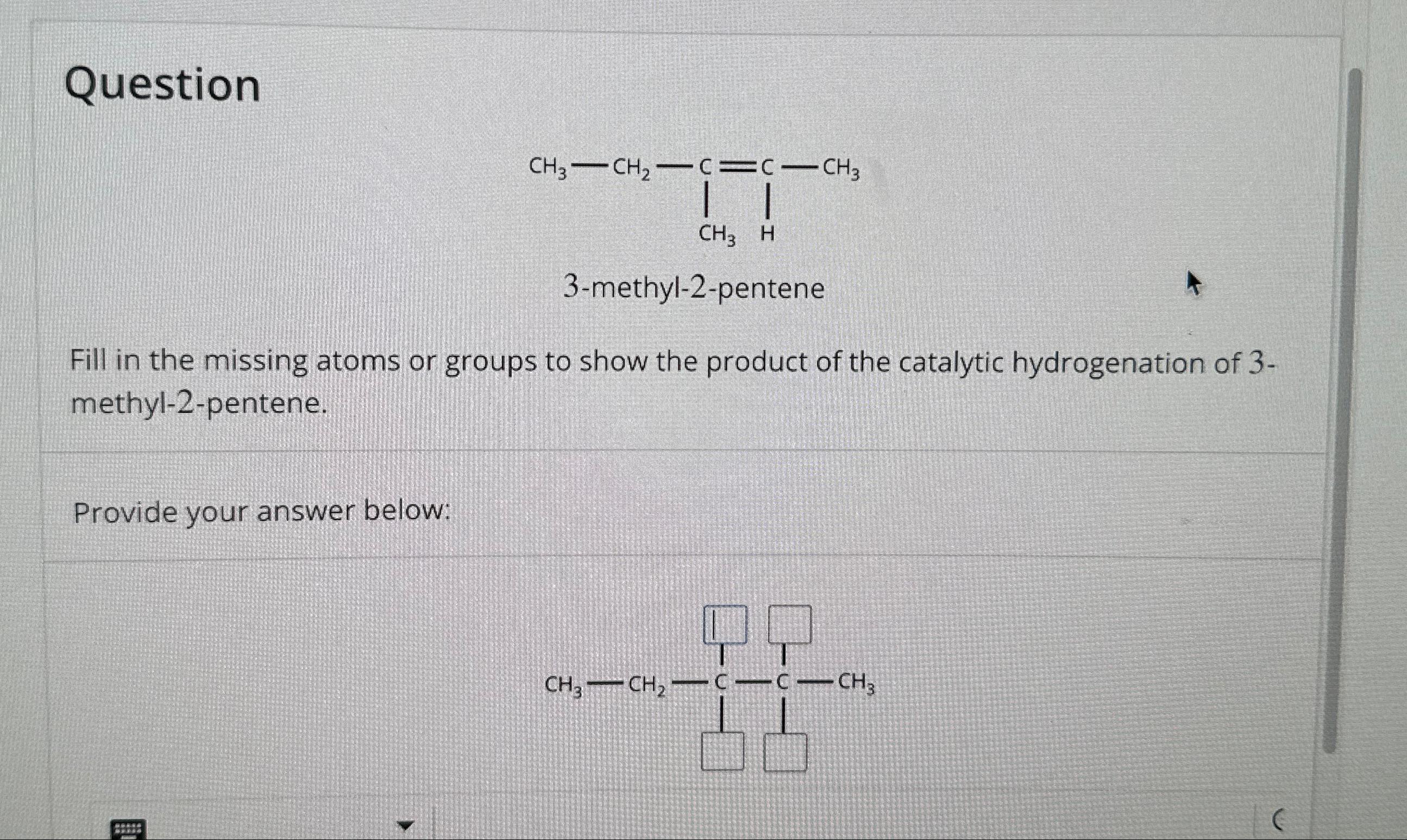 Solved QuestionFill in the missing atoms or groups to show | Chegg.com